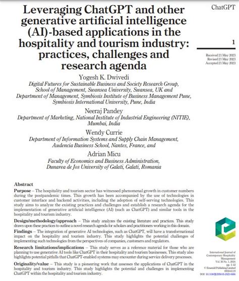 Chatgpt Hospitality Tourism Artificialintelligence Bard Chatgpt Generativeai Genai Gpt4