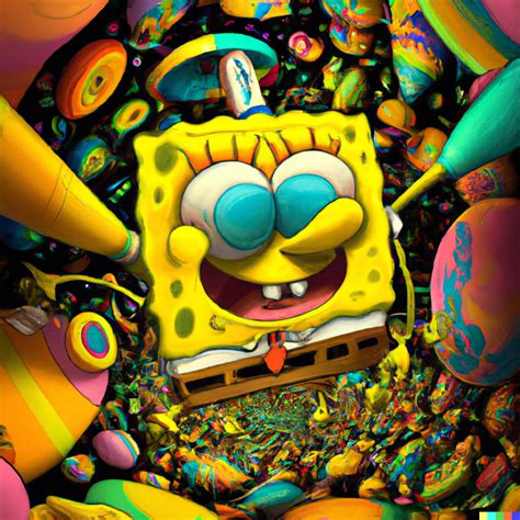 Spongebob Having A Psychedelic Trip And Thinking Hes 1000 People At