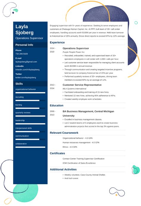 Supervisor Resume—examples Skills Job Description And Tips