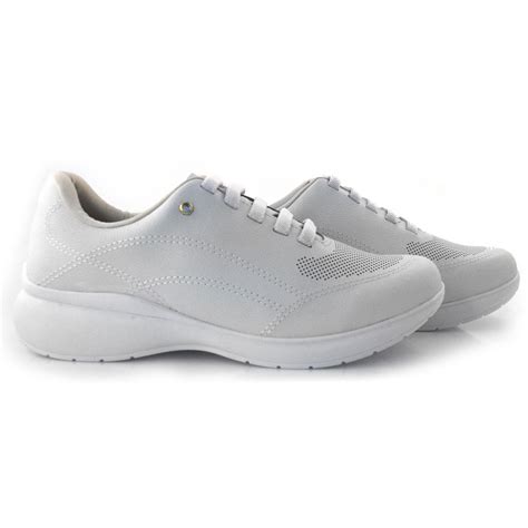 Tênis Feminino De Couro Usaflex Branco Ab6414 Vizzent