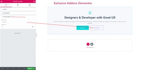 how to configure and style call to action widget with elementor