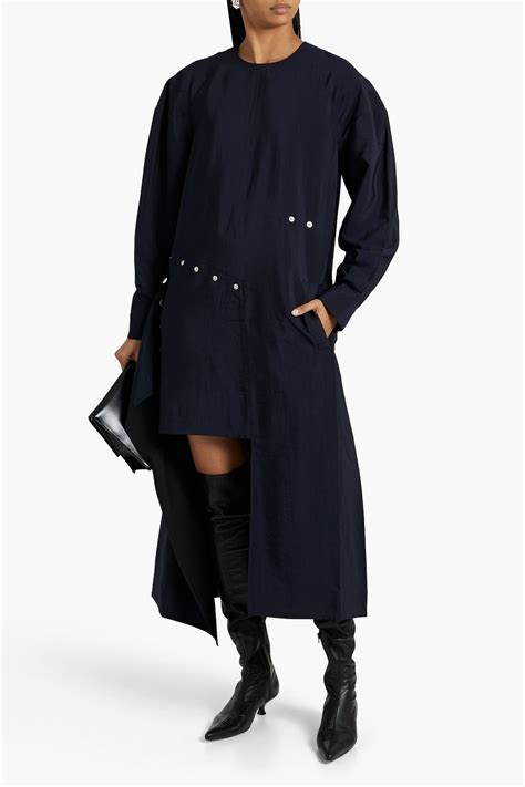 Tibi Asymmetric Woven Midi Dress The Outnet