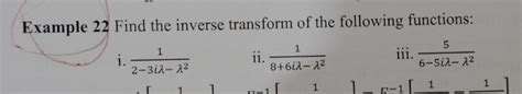 example 22 find the inverse transform of the following functions i 2−3i