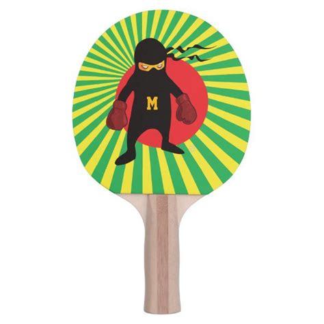 Monogram Kawaii Cute Ninja For Nerd Geek Ping Pong Paddle Zazzle Kawaii Cute Ping Pong