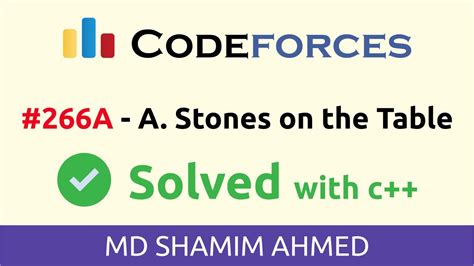codeforces 266a a stones on the table bangla c md