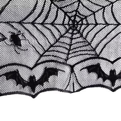 48 03x88 19 Inches Spider Web Black Tablecloth Hal Grandado