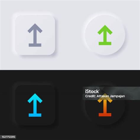 업로드 버튼 화살표 아이콘 세트 웹 디자인을 위한 다색 뉴모피즘 버튼 소프트 Ui 디자인 애플리케이션 Ui 등 버튼 벡터 곡선에 대한 스톡 벡터 아트 및 기타 이미지