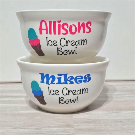 Personalized Ice Cream Bowls Etsy