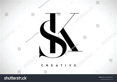 Sk Artistic Letter Logo Design Creative Stock Vector Royalty Free Shutterstock