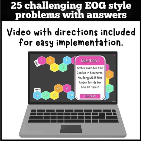 6th Grade Math Eog Review Digital Board Game No Prep Test Prep Word Problems