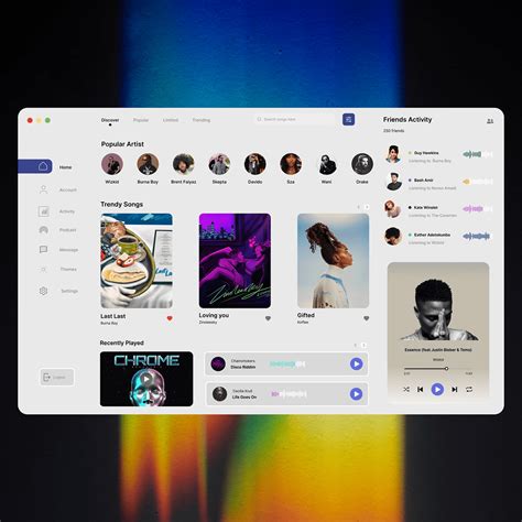 UI Web Based Music Player On Behance