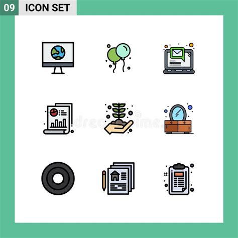 9 Thematic Vector Filledline Flat Colors And Editable Symbols Of