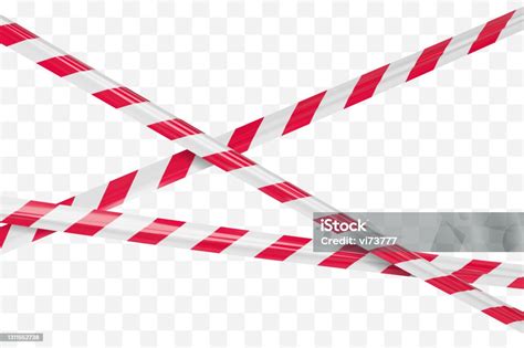 흰색과 빨간색 줄무늬가있는 사실적인 벡터 범죄 테이프 교차 경고 리본 리본에 대한 스톡 벡터 아트 및 기타 이미지 리본 저지선 테이프 침입 Istock