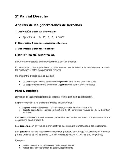 Resumen 2º Parcial Derecho Pdf Constitución Derecho Constitucional