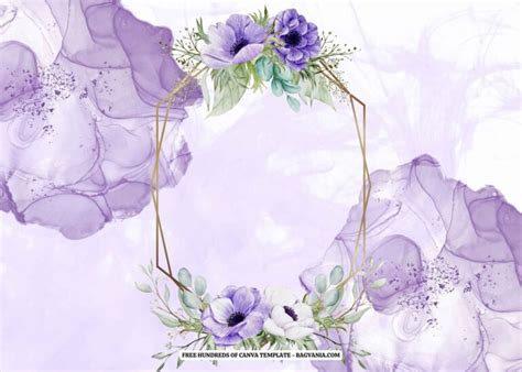 Free 10 Anemone Flower Watercolor Canva Wedding Invitation Templates