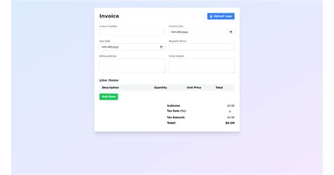 Invoice Free React Tailwind Component