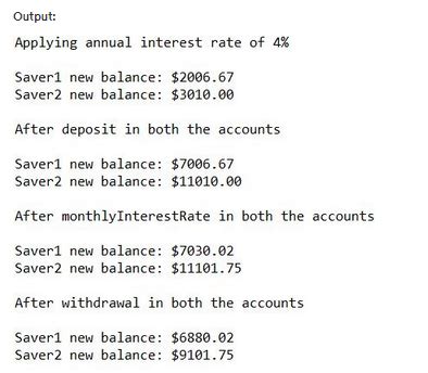 Solved Part Create A Class Savingsaccount Use A Static Class
