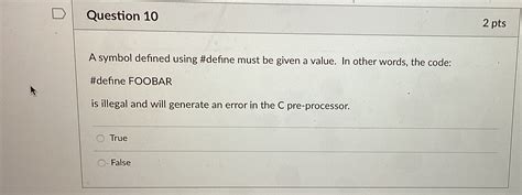Solved Question 102 ﻿ptsa Symbol Defined Using Define Must