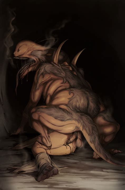 Rule 34 Cave Creature Creepy Gun Drooling Dubious Consent Faceless