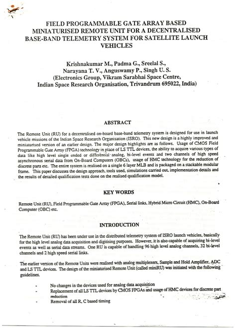 Pdf Field Programmable Gate Array Based Miniaturised Remote Unit For