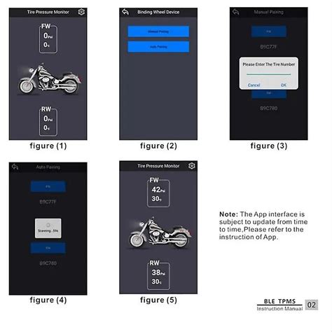 Wireless Motorcycle Bluetooth Tire Pressure Monitoring System Tpms Mobile Phone App Detection 2