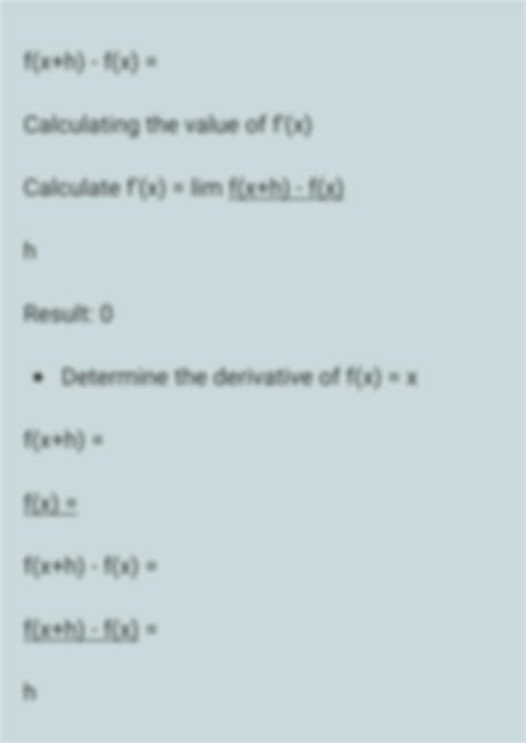 SOLUTION Function Derivative Formulas Along With Example Questions And Answer Keys Studypool