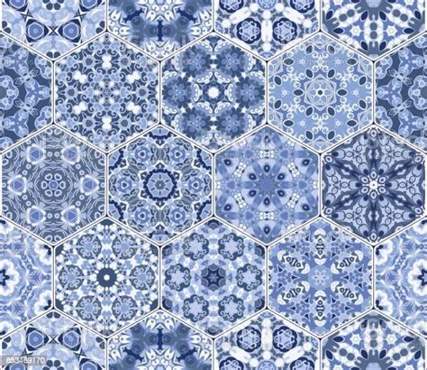 Vector Set Of Hexagonal Patterns Stock Illustration Download Image