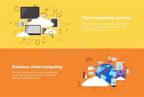 Business Cloud Computing Concept Remote Data Storage Access Technology