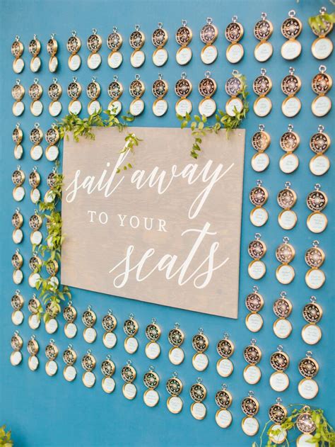 Compass Escort Cards On Nautical Inspired Seating Chart