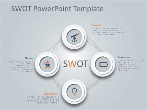 Swot Analysis Circular Diagram For Powerpoint Powerpoint Templates