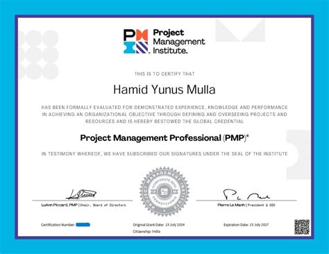 Hamid Mulla Pmp® On Linkedin Im Happy To Share That Ive Obtained A