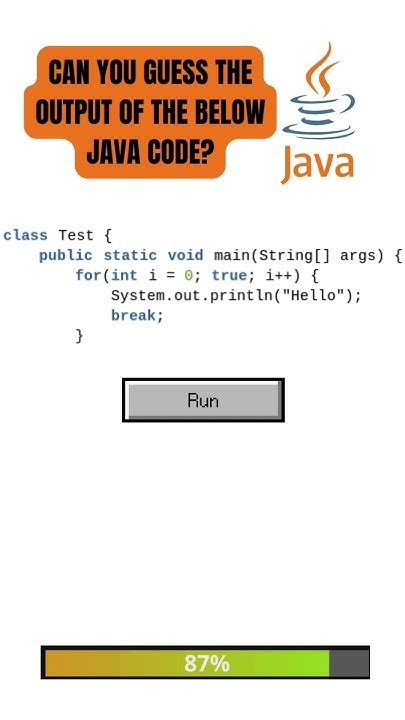 guess the output of the java code computer programminglanguage java
