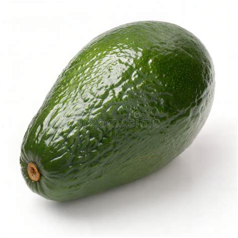 Whole Avocado With Green Skin Isolated On A White Background Stock