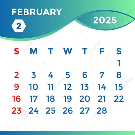 Kalender Bulan Februari 2025 Vektor Templat Untuk Unduh Gratis Di Pngtree