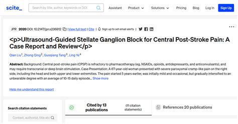 Ultrasound Guided Stellate Ganglion Block For Central Post Stroke Pain