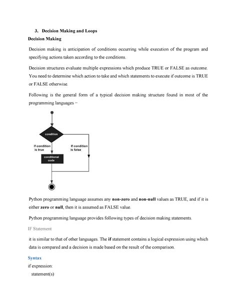 3 Decision Making And Loops Decision Making And Loops Decision Making