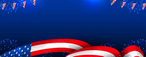 7월 4일 독립기념일 배너 포스터 비어 있는 배경 비어 있는 배경 미국 리본과 멧새 장식이 있는 텍스트를 위한 복사 공간 벡터 그림입니다 0명에 대한 스톡 벡터 아트 및