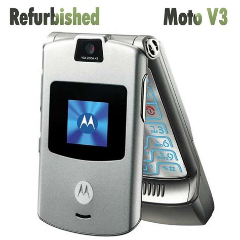 Refurbished Motorola Original Unlocked Motorola Razr V3 Flip Mobile Phone Buy At Low Prices In