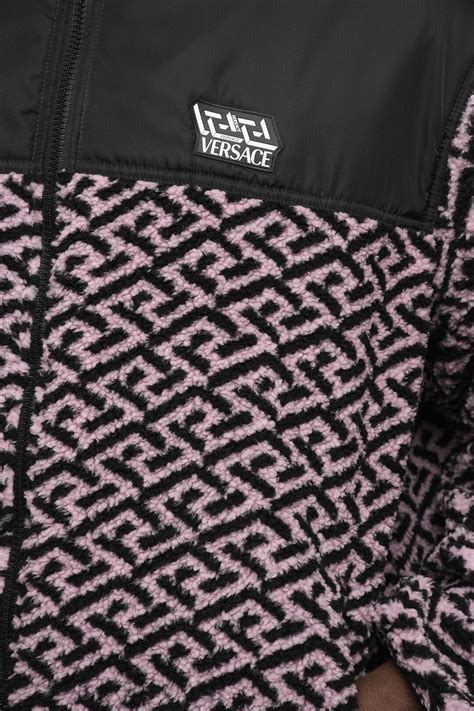 Versace Eco Fur Jacket With La Greca Pattern Men Glamood Outlet