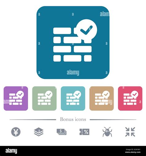 active firewall white flat icons on color rounded square backgrounds 6