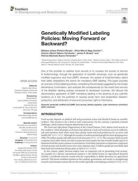 Pdf Genetically Modified Labeling Policies Moving Forward Or Backward