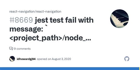 Jest Test Fail With Message ` Nodemodulesreact Navigationstack