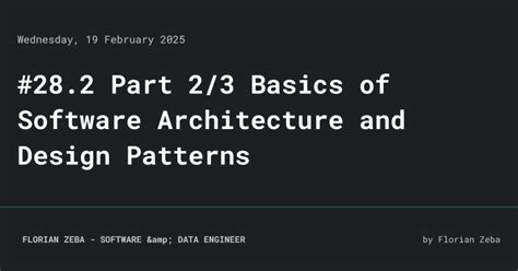282 Part 23 Basics Of Software Architecture And Design Patterns