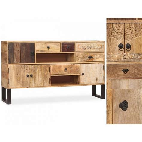 Vidaxl Anrichte Sideboard Mangoholz Massiv 140 X 30 X 80 Cm