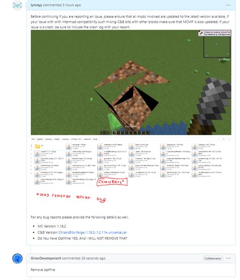 1000 Optifine · Issue 1000 · Chiselsandbitschisels And Bits · Github