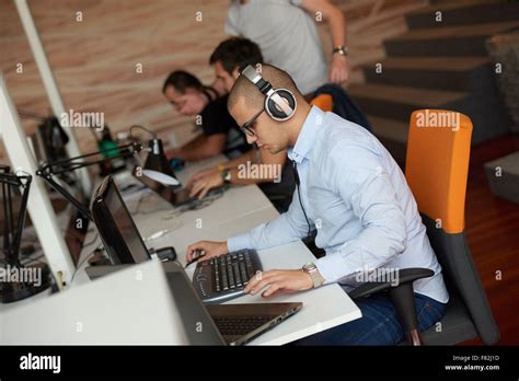 Startup Business Software Developer Working On Computer At Modern