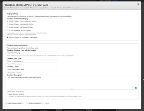 Commerce Checkbox Checkout Pane