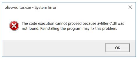 Compiling System Error Cause Of Missing Files Issue Olive Editor Olive GitHub
