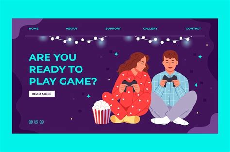 Free Vector Game Night Landing Page Template