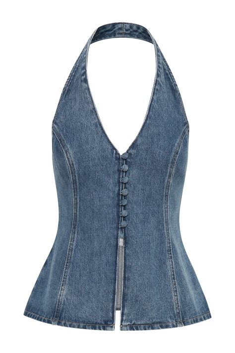 Janine High Waisted Straight Leg Jeans Washed Mid Blue And Meshki Us